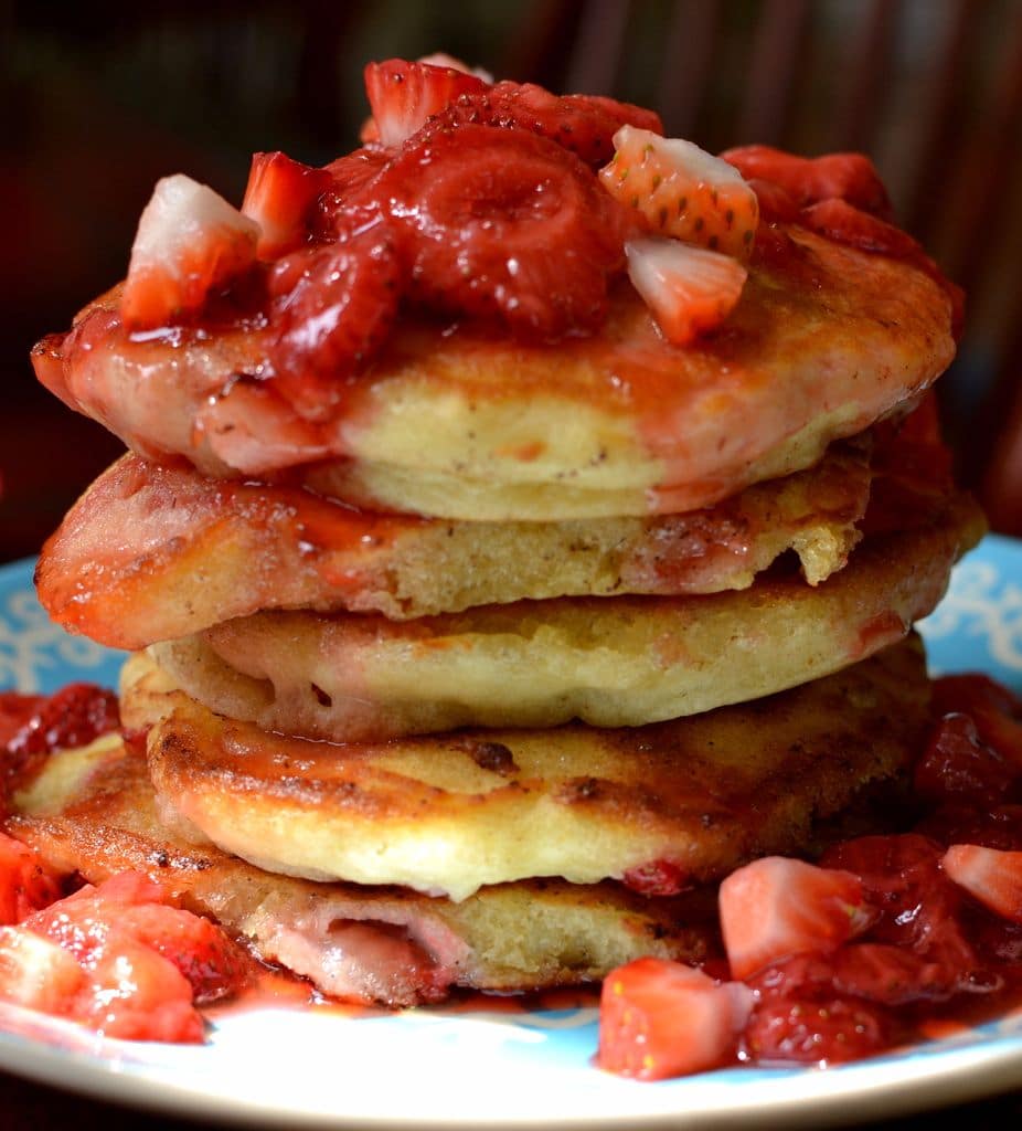 Strawberry Pancakes with Strawberry Sauce | Small Town Woman