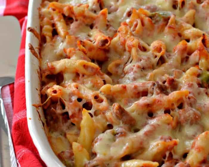 Baked Mostaccioli Recipe | Small Town Woman