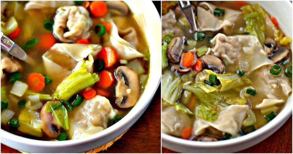 Pork Stuffed Wonton Soup - Small Town Woman