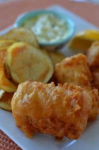 Beer Battered Fried Cod with Fresh Chips - Small Town Woman