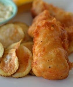Beer Battered Fried Cod with Fresh Chips - Small Town Woman