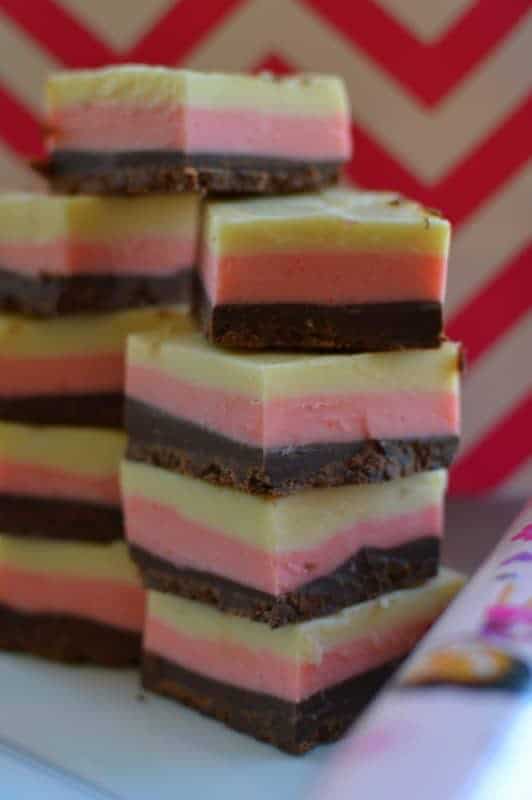 Easy Microwave Neapolitan Fudge | Small Town Woman