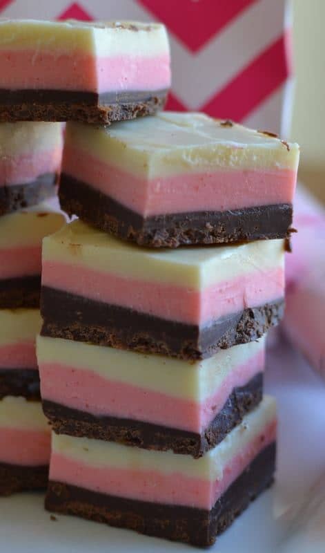 Easy Microwave Neapolitan Fudge | Small Town Woman