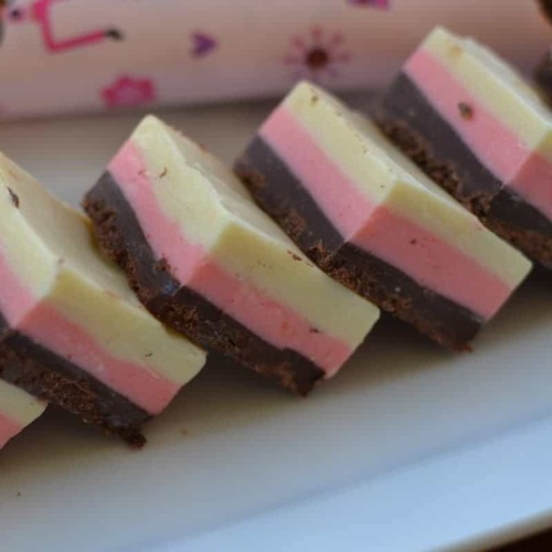 Easy Microwave Neapolitan Fudge - Small Town Woman
