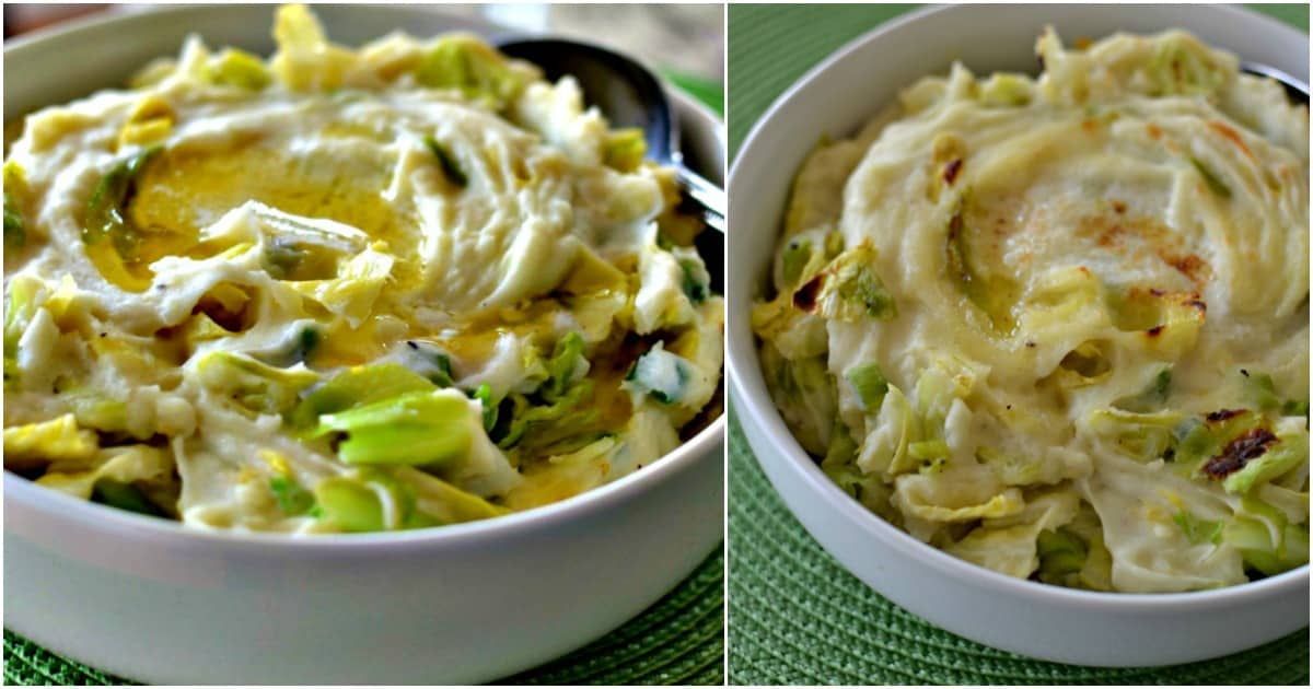 Traditional Irish Colcannon: Mashed Potatoes and Cabbage