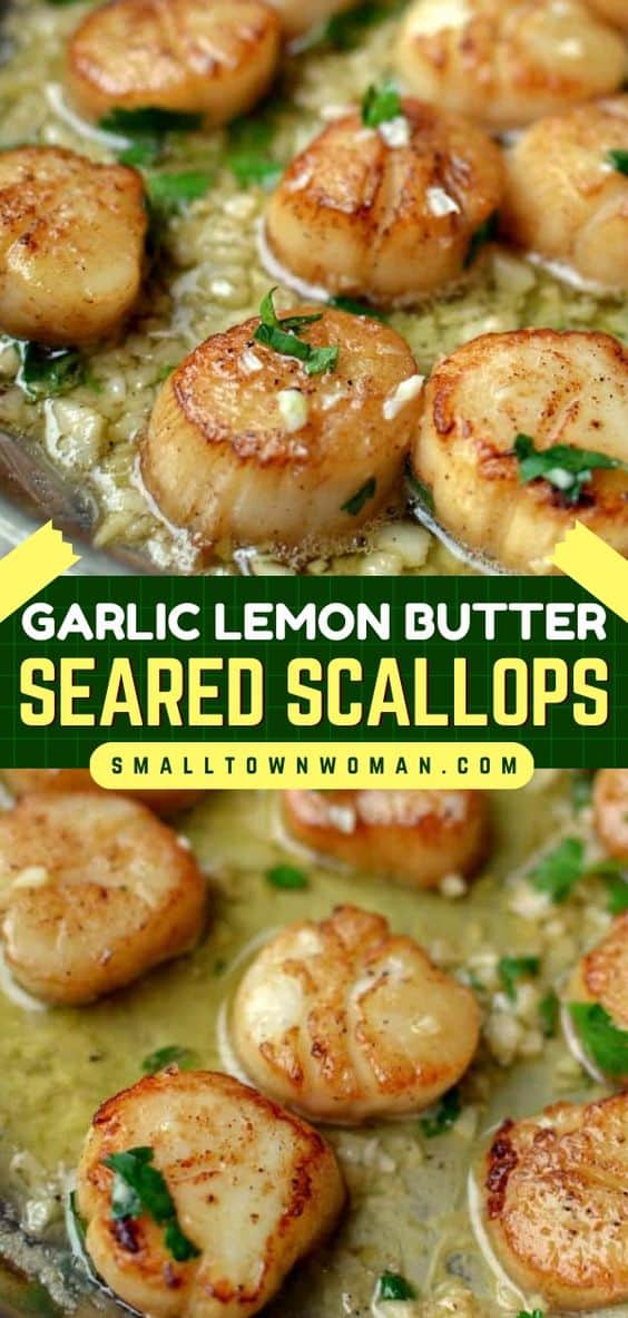 Seared Scallops with Lemon Butter | Small Town Woman