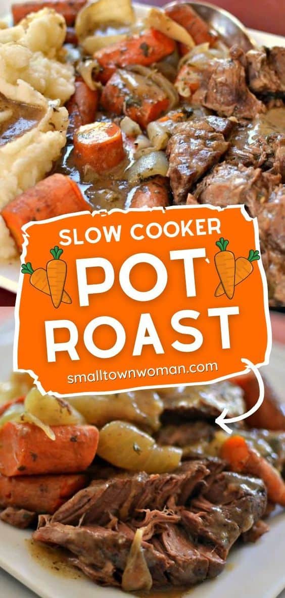 Slow Cooker Pot Roast Recipe - Small Town Woman