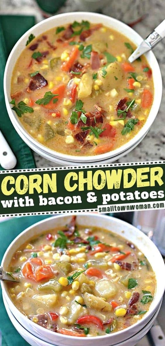 Corn Chowder with Bacon and Potatoes - Small Town Woman