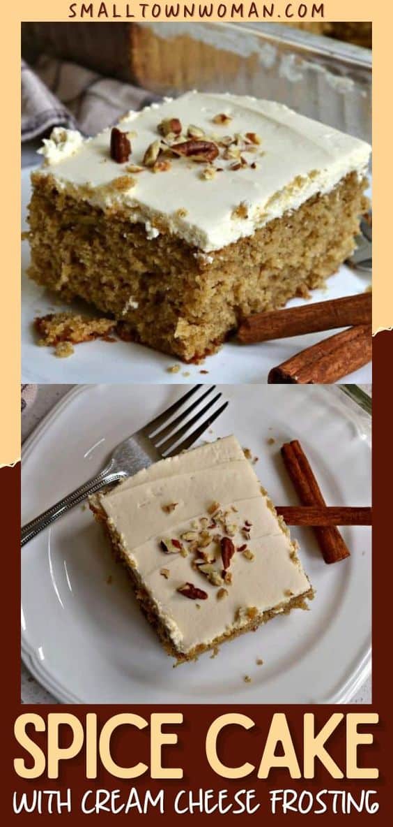 Spice Cake with Cream Cheese Frosting - Small Town Woman