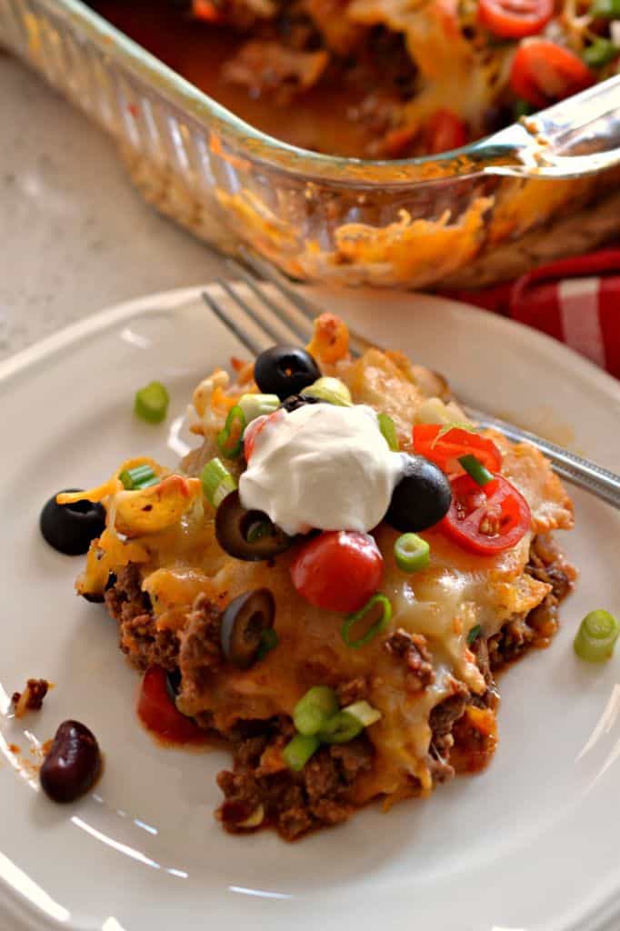 Easy Frito Taco Pie Casserole | Small Town Woman
