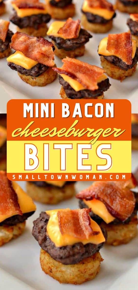 Mini Bacon Cheeseburger Bites - Small Town Woman
