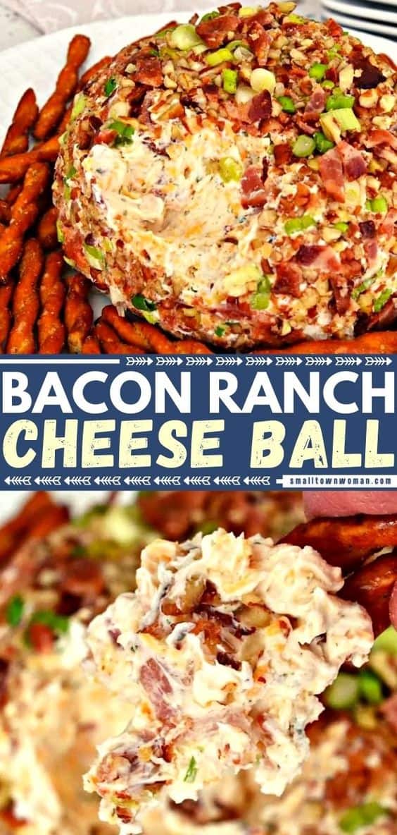 Bacon Ranch Cheese Ball Appetizer | Small Town Woman