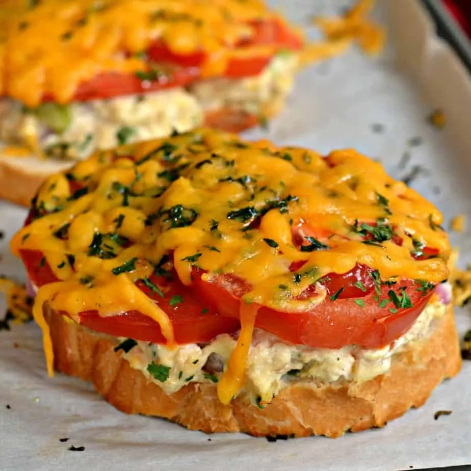 Open-Faced Tuna Melt Sandwich Recipe | Small Town Woman