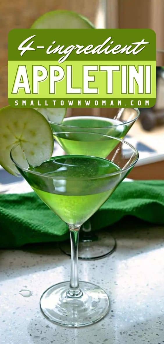 Easy Appletini (Sour Apple Martini) Recipe | Small Town Woman