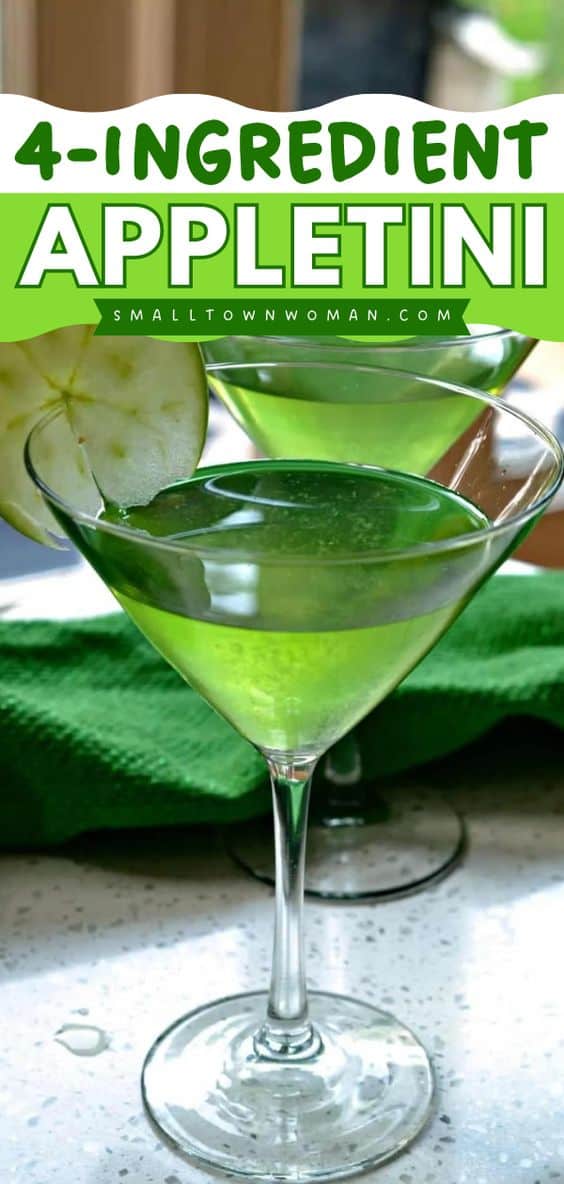 Easy Appletini (Sour Apple Martini) Recipe | Small Town Woman