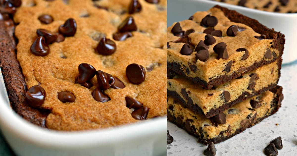 Brookies (brownie and chocolate chip cookie bars)