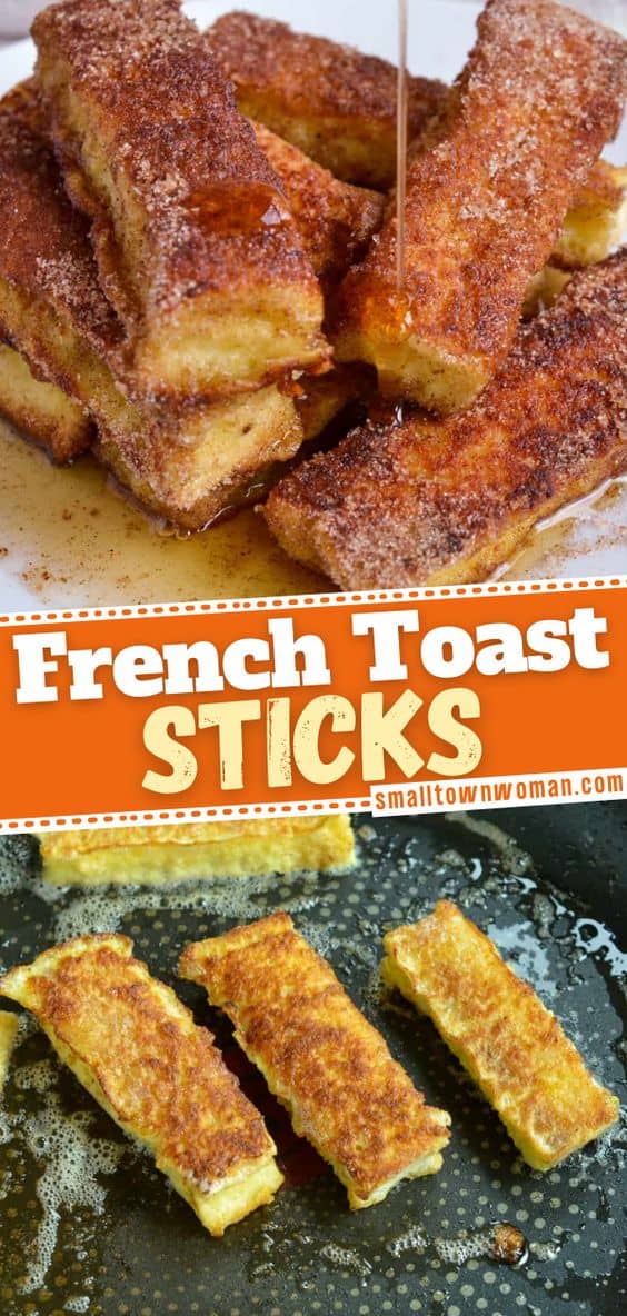 French Toast Sticks with Cinnamon Sugar | Small Town Woman