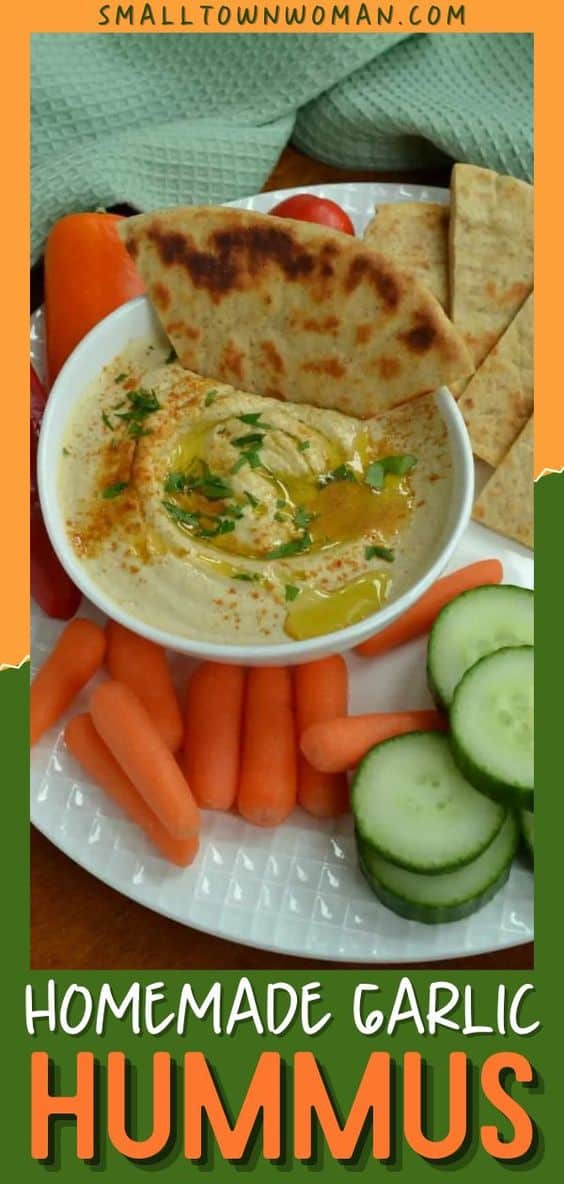 Garlic Hummus Recipe (Ultra Smooth and Creamy | Small Town Woman