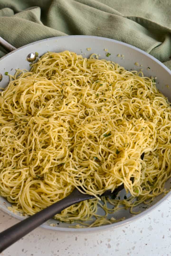 Angel Hair Pasta with Garlic and Parmesan - Small Town Woman