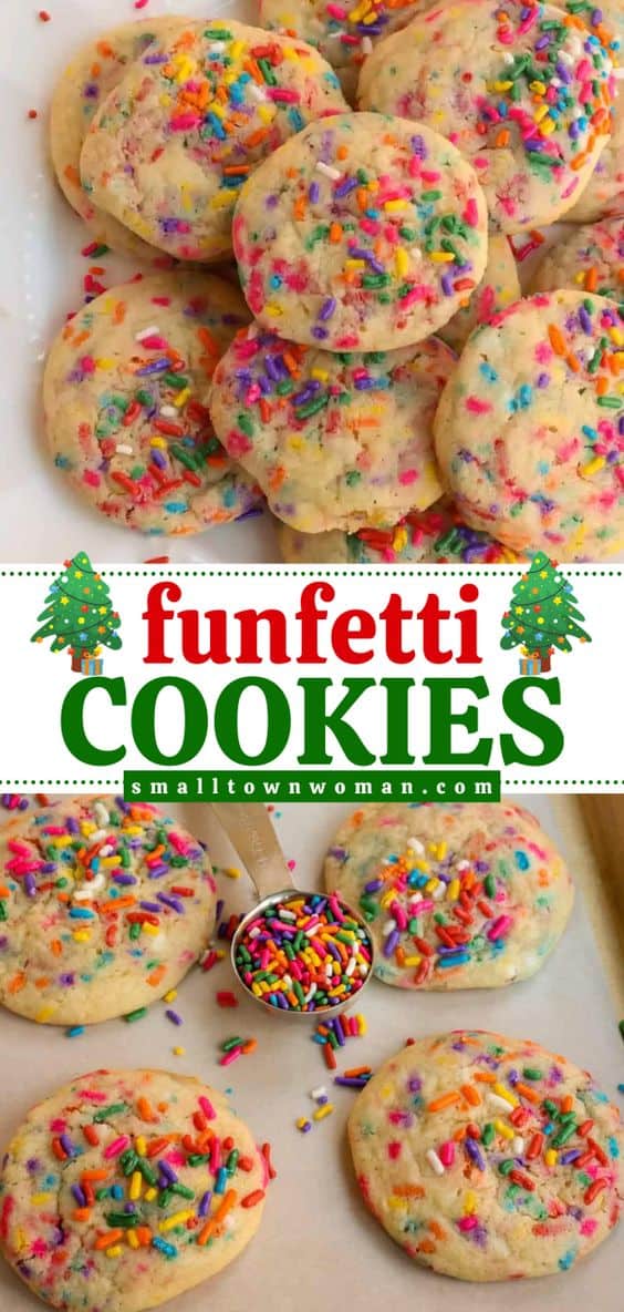 Funfetti Cookies (Sprinkle Cookies) | Small Town Woman