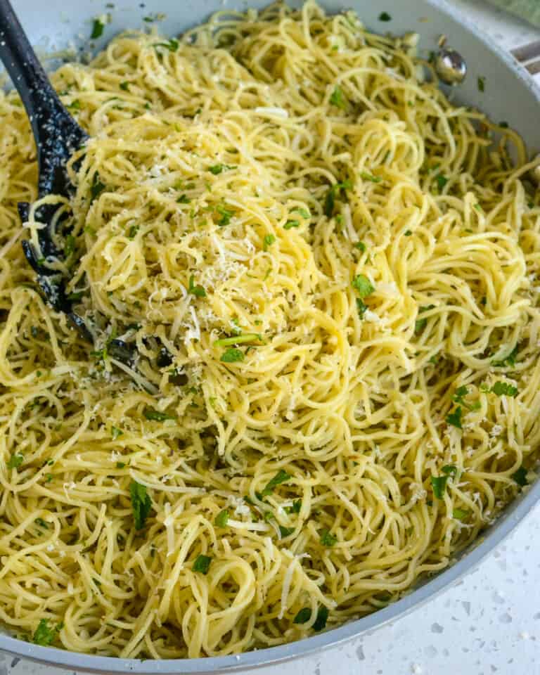 Angel Hair Pasta with Garlic and Parmesan - Small Town Woman