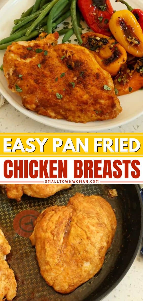 Easy Pan Fried Chicken Breasts - Small Town Woman